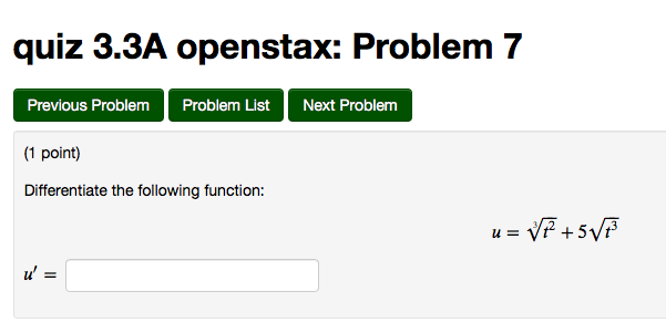 Solved quiz 3.3A openstax: Problem 1 Previous Problem | Chegg.com