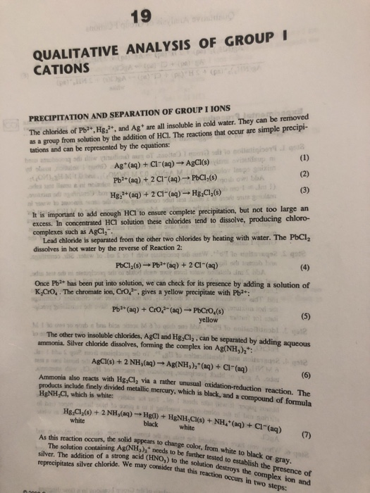 Solved 19 QUALITATIVE ANALYSIS OF GROUP CATIONS as a group | Chegg.com