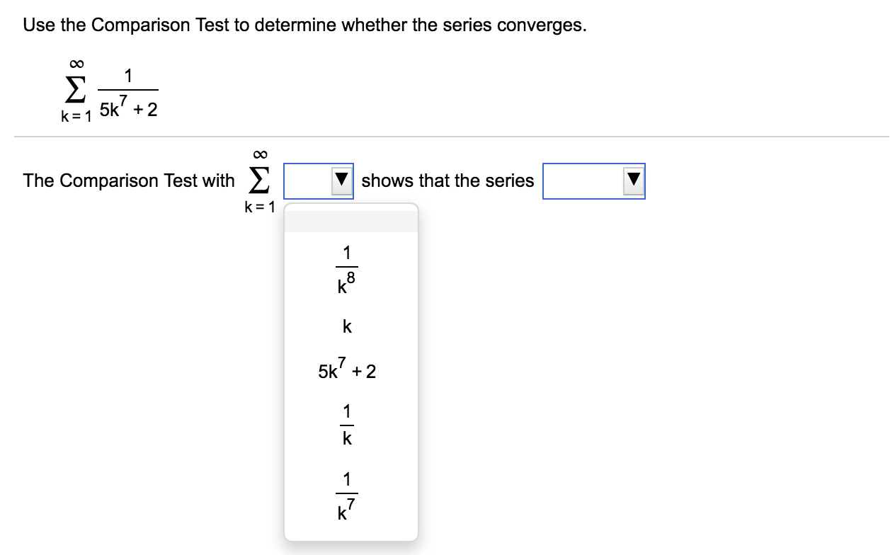Solved Use the Comparison Test to determine whether the | Chegg.com