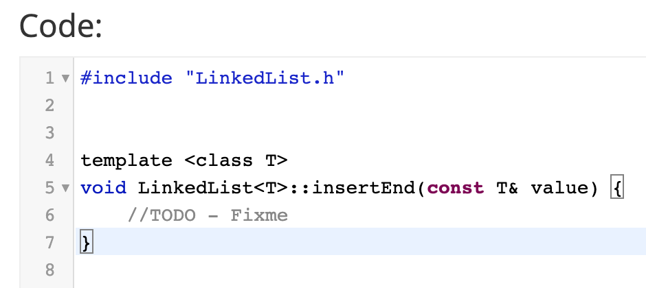 C Linkedlistclass Insert End Write The Code For