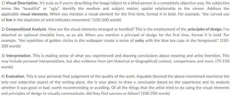 1) Visual Description. It's truly as if you're | Chegg.com