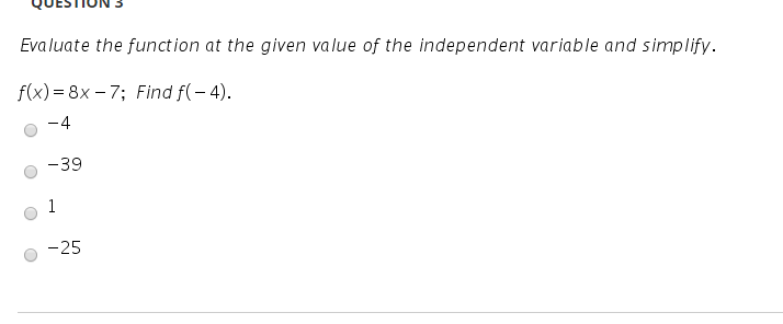 Solved Evaluate the function at the given value of the | Chegg.com