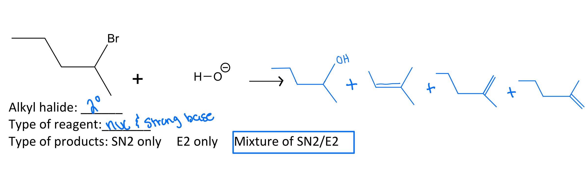 Solved The question asks to navigate SN2 and E2 reactions, | Chegg.com