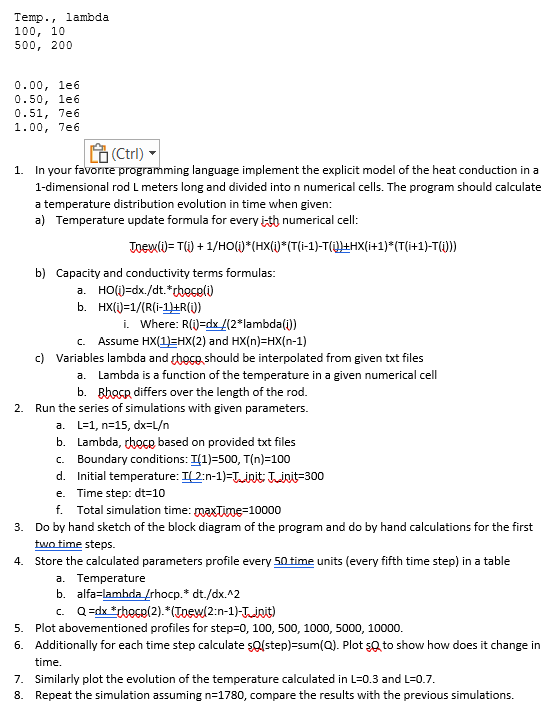Solved can someone solve this assigment in matlab or | Chegg.com