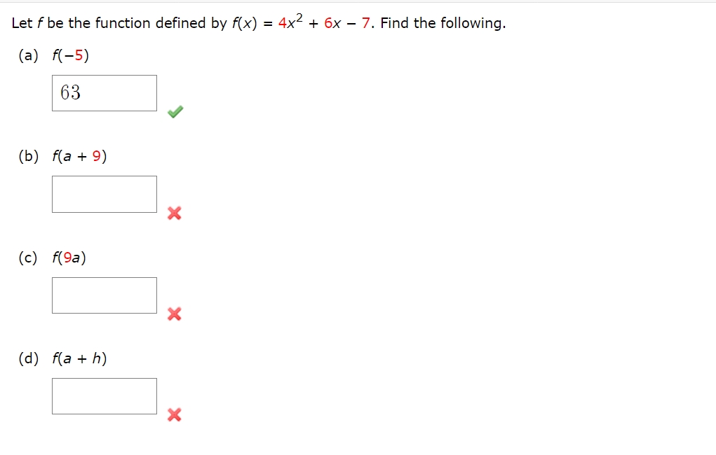 Solved Let f ﻿be the function defined by f(x)=4x2+6x-7. | Chegg.com