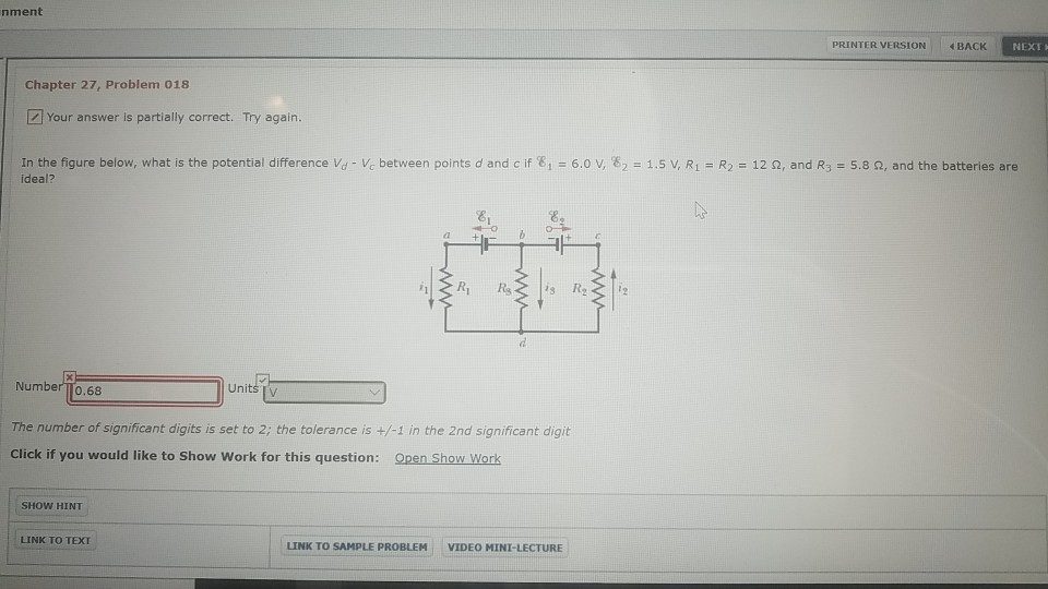 Solved nment PRINTER VERSION BACK NEXT Chapter 27, Problem | Chegg.com