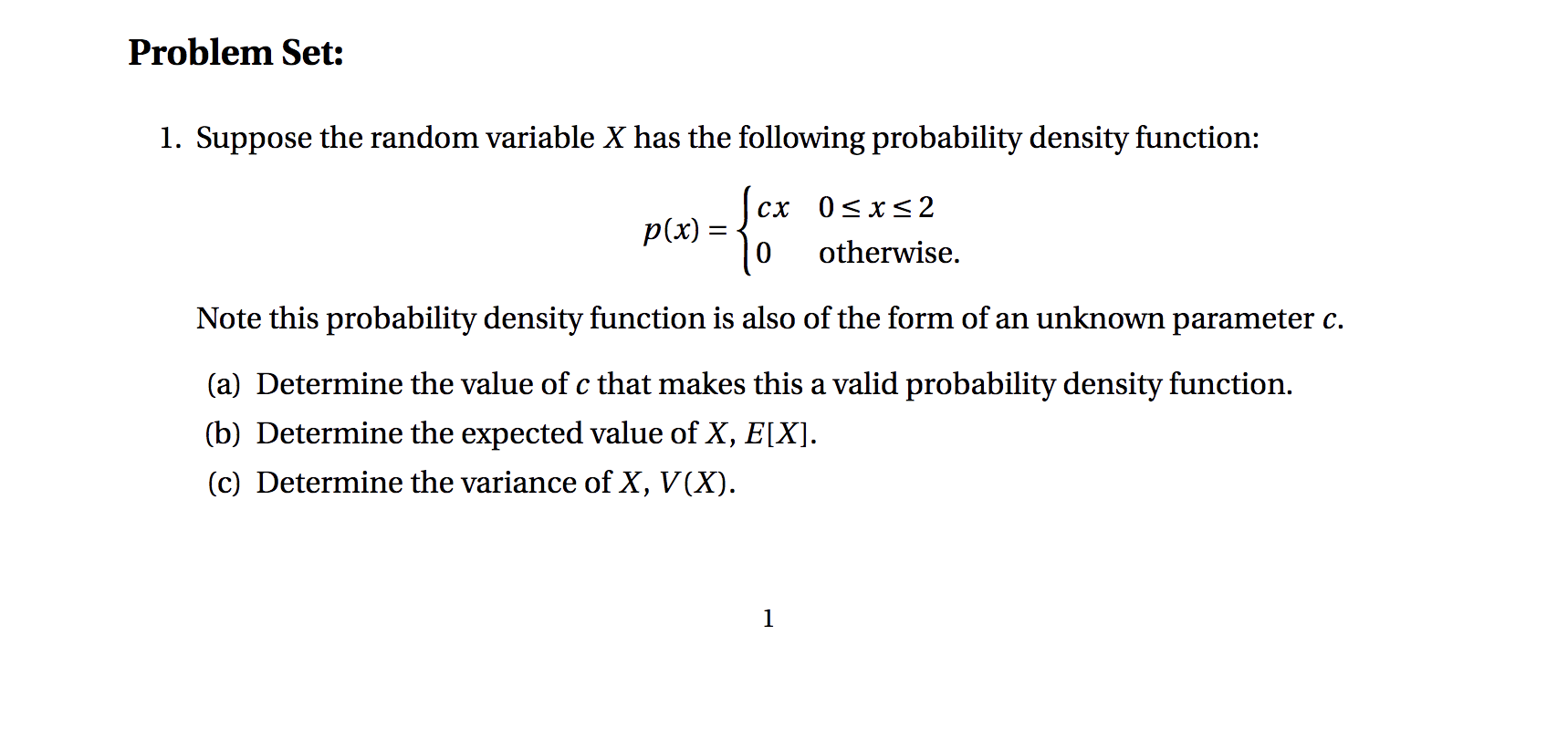 Solved 1. Suppose the random variable X has the following | Chegg.com