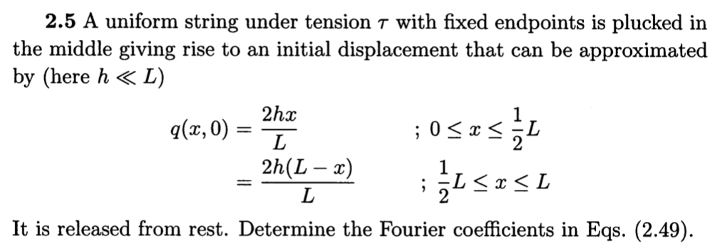 Solved 2.5 A uniform string under tension t with fixed | Chegg.com