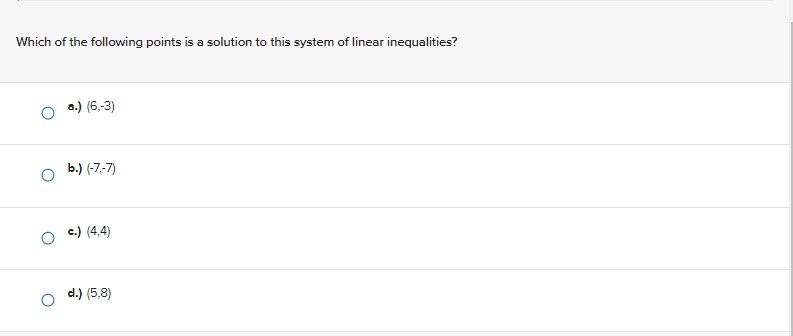 Solved Consider the following system of linear inequalities | Chegg.com