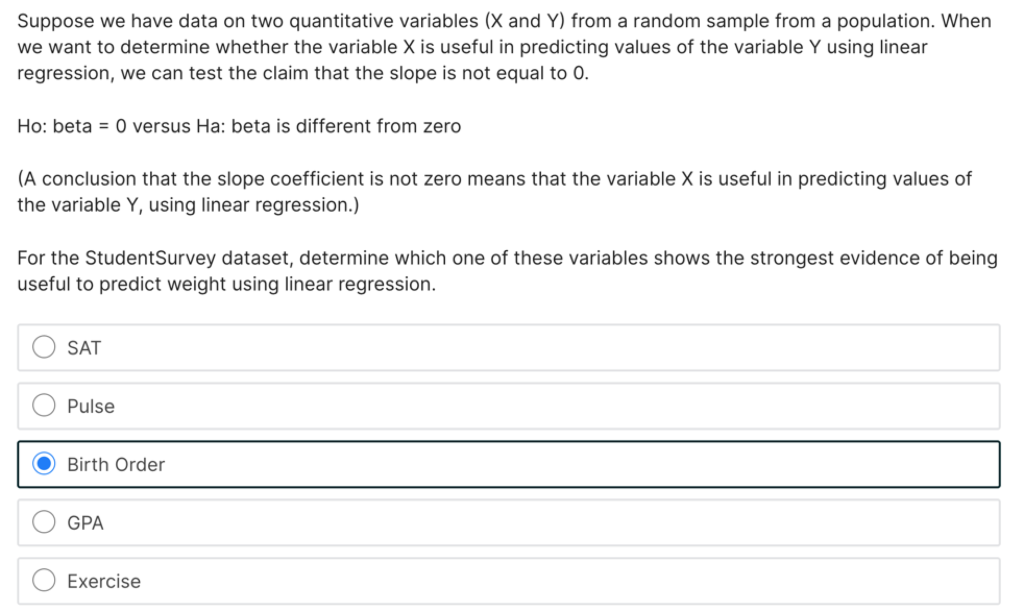 Suppose we have data on two quantitative variables (X | Chegg.com