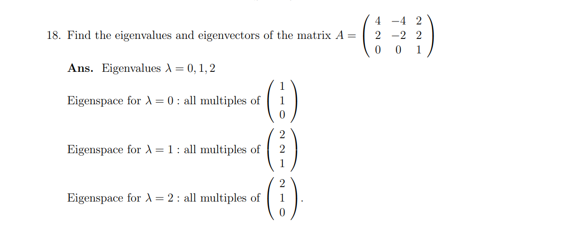 Solved Find the eigenvalues and eigenvectors of the matrix | Chegg.com