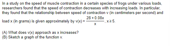 Solved a study on the speed of muscle contraction in a | Chegg.com