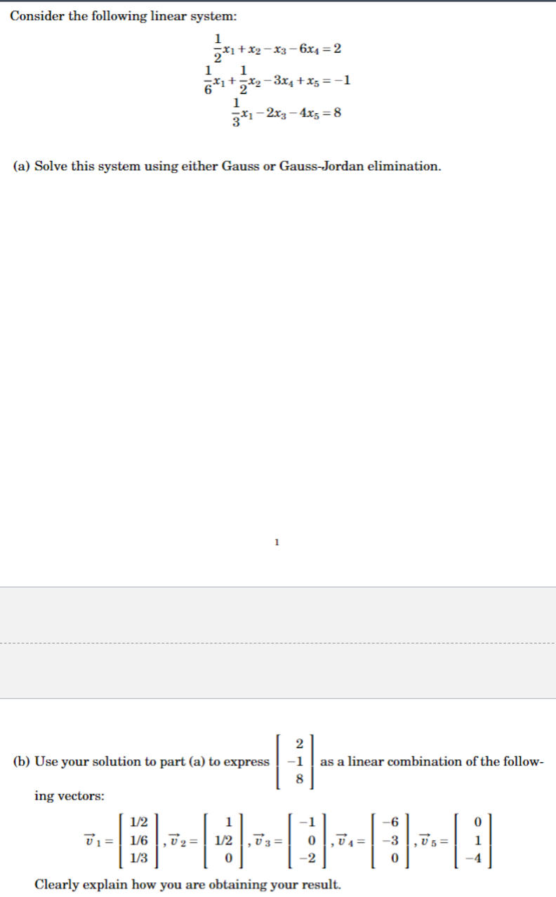 Solved Consider the following linear | Chegg.com