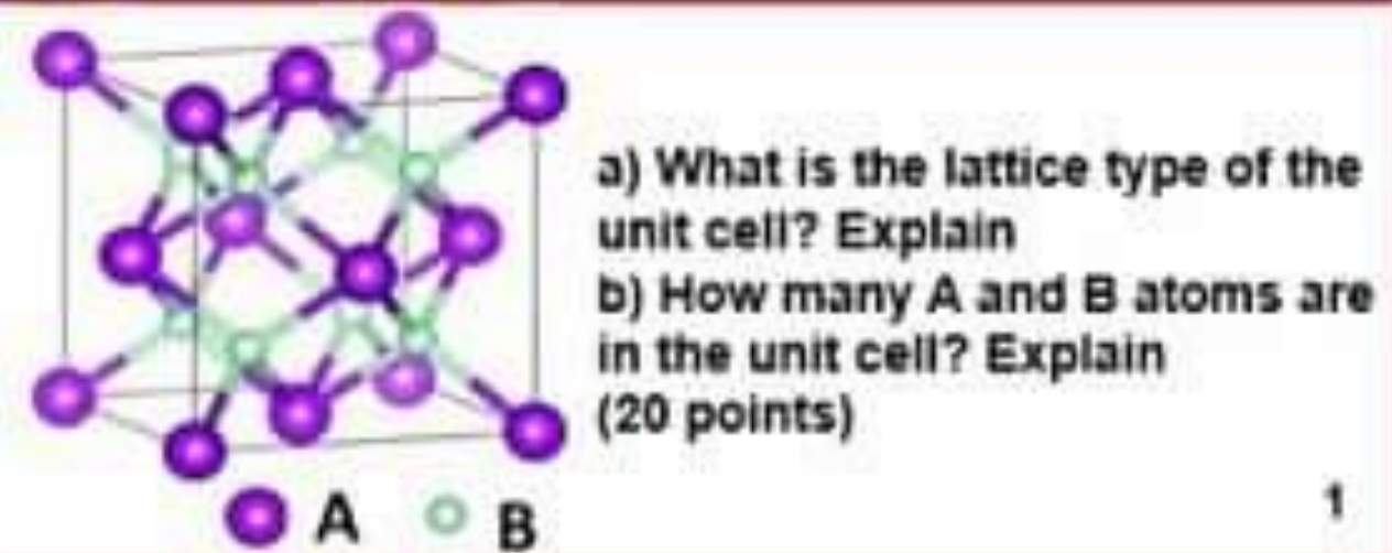 Solved a) what is the lattice type of the unit cell? (on | Chegg.com