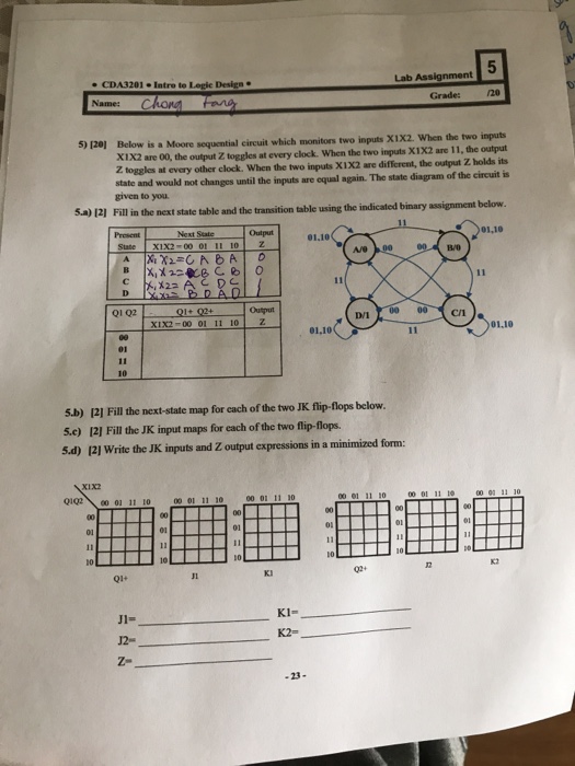 Solved two inputs moore sequential circuit I | Chegg.com