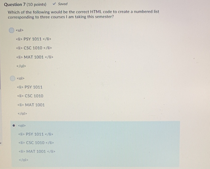 Solved ion 7 10 Points Saved Following Would Correct