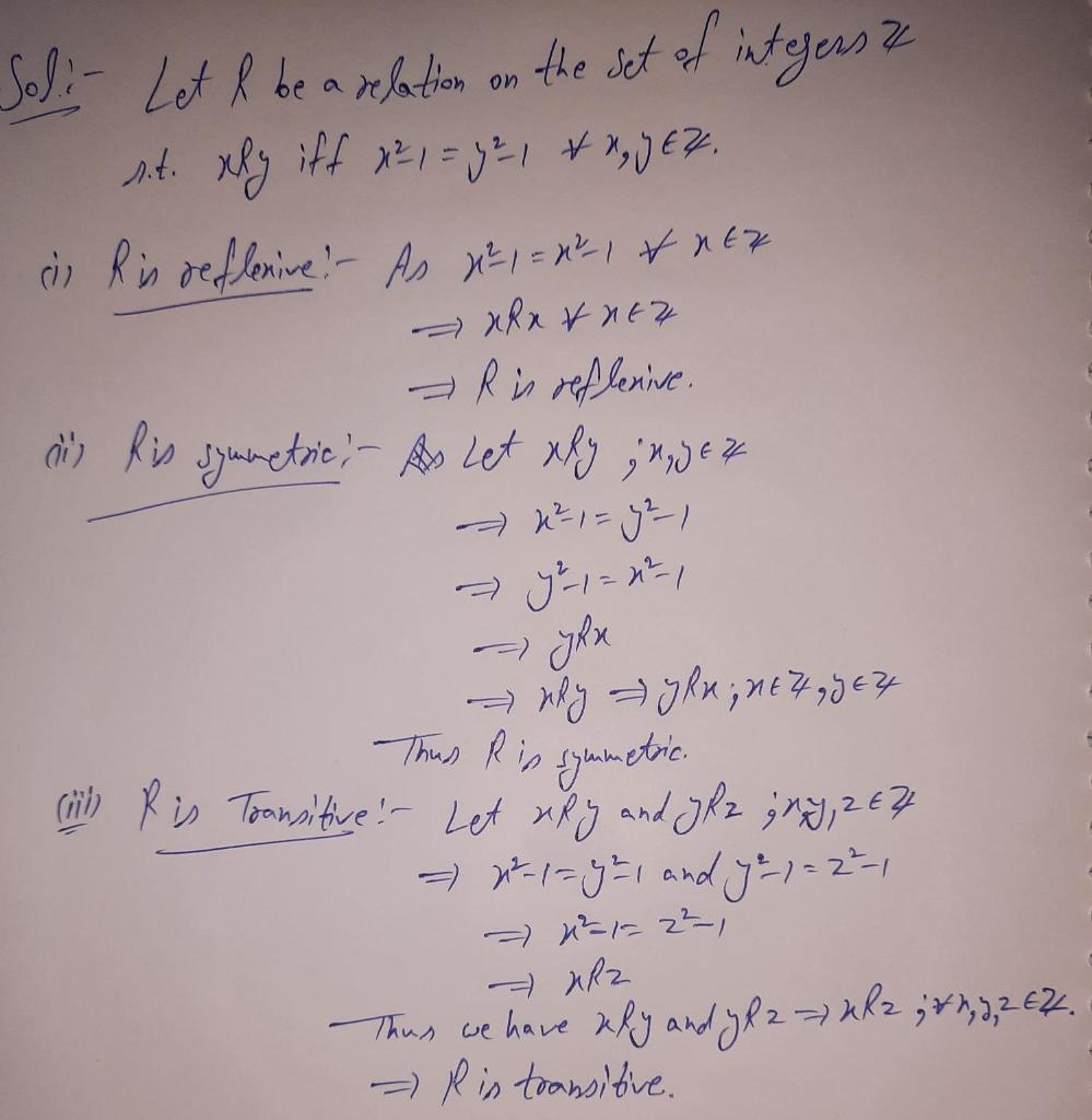 Solved write down equiv classes of −1, 0, 1 in the | Chegg.com