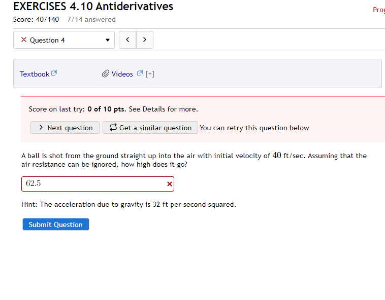 Solved EXERCISES 4.10 ﻿Antiderivatives× ﻿Question | Chegg.com