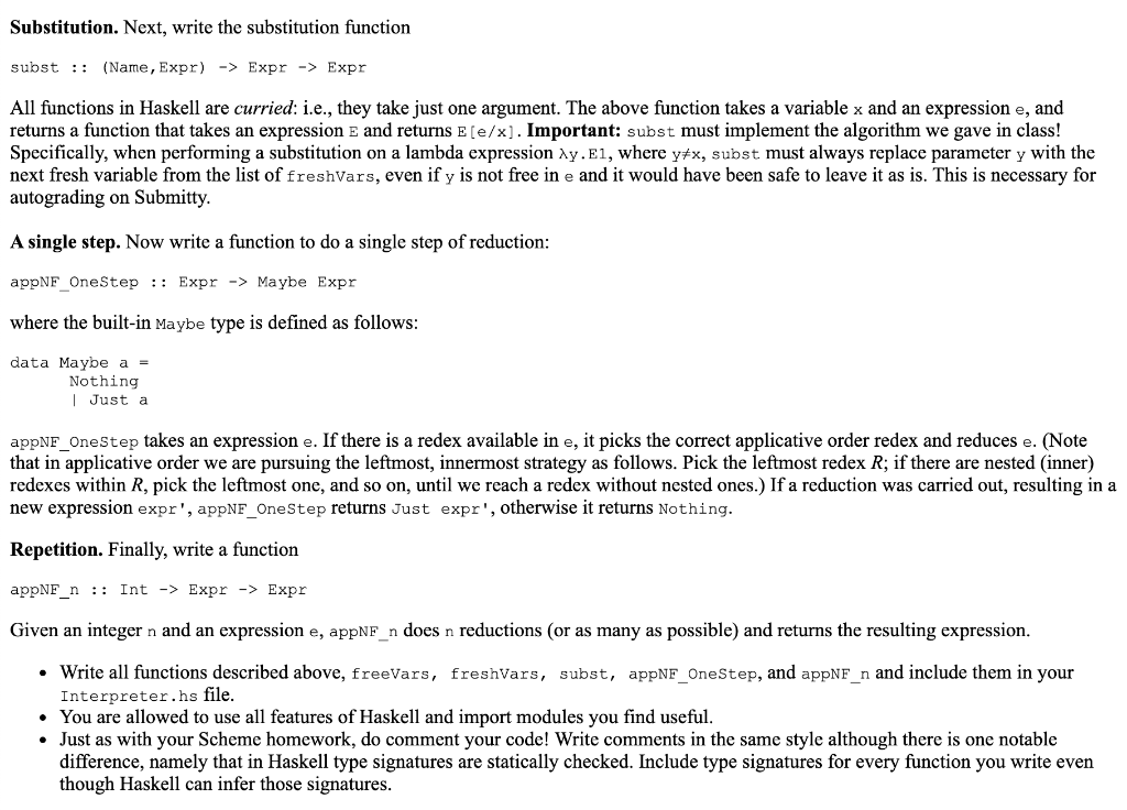 An Applicative Order Interpreter for the Lambda | Chegg.com