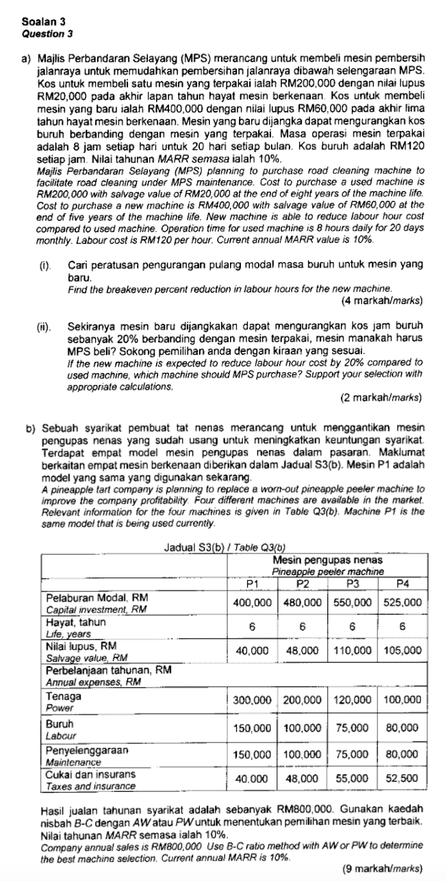 Solved Soalan 3 Question 3 a) Majlis Perbandaran Selayang | Chegg.com Solved Soalan 3 Question 3 a) Majlis Perbandaran Selayang | Chegg.com