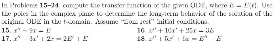 Solved In Problems 15–24, compute the transfer function of | Chegg.com