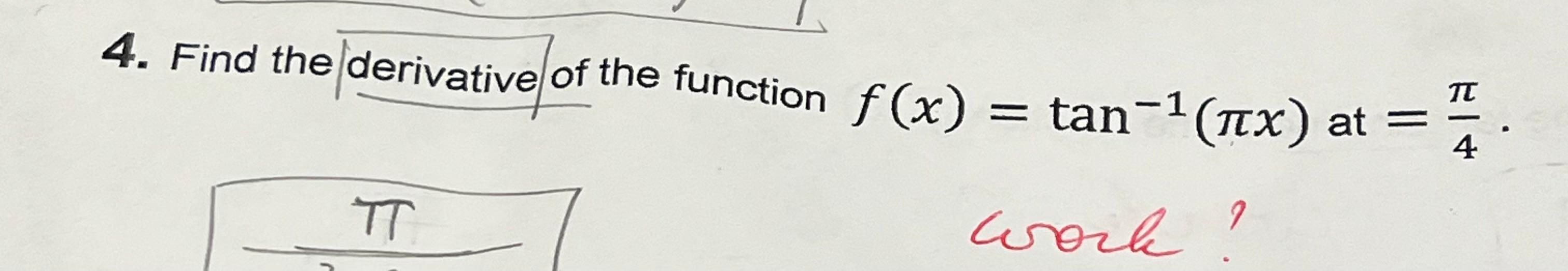 Solved Find the derivative of the function f(x) = | Chegg.com