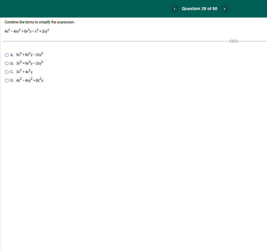 Solved Combine like terms to simplify the expression. | Chegg.com