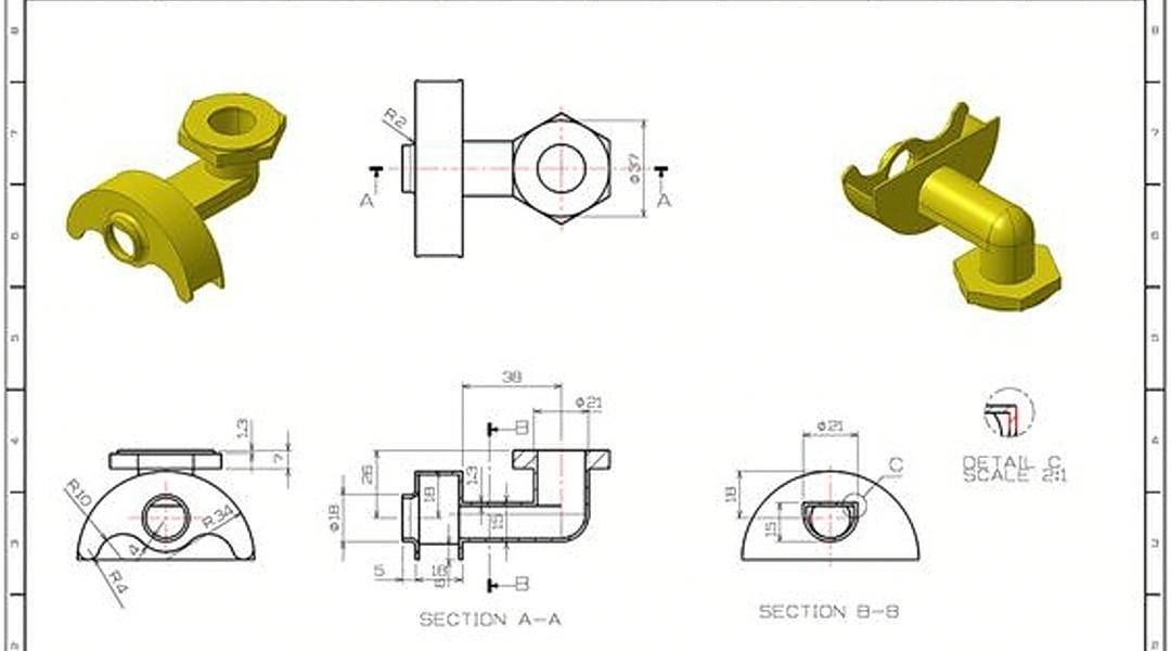 Solved R10 RA [B] to 38 021 SECTION A-A 021 C SECTION B-8 | Chegg.com