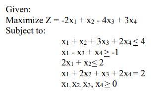 Solved Determine the values of the variables using BIG M | Chegg.com