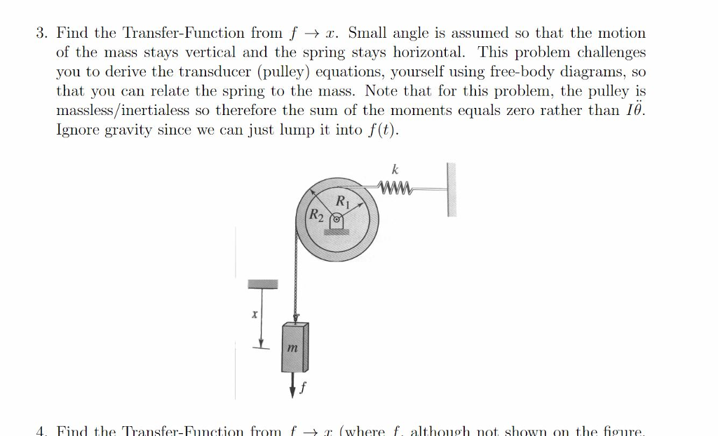 Solved 3. Find the Transfer-Function from → x. Small angle | Chegg.com