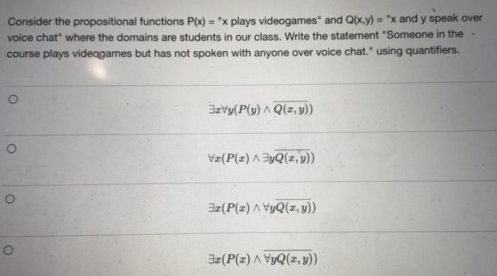 Solved Consider the propositional functions P(x) = "x plays | Chegg.com