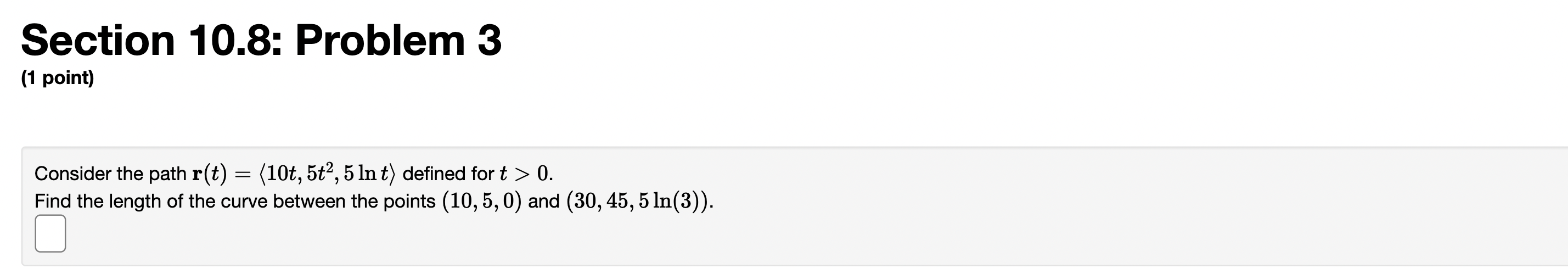 Solved Section 10.8: Problem 3 (1 point) Consider the path | Chegg.com