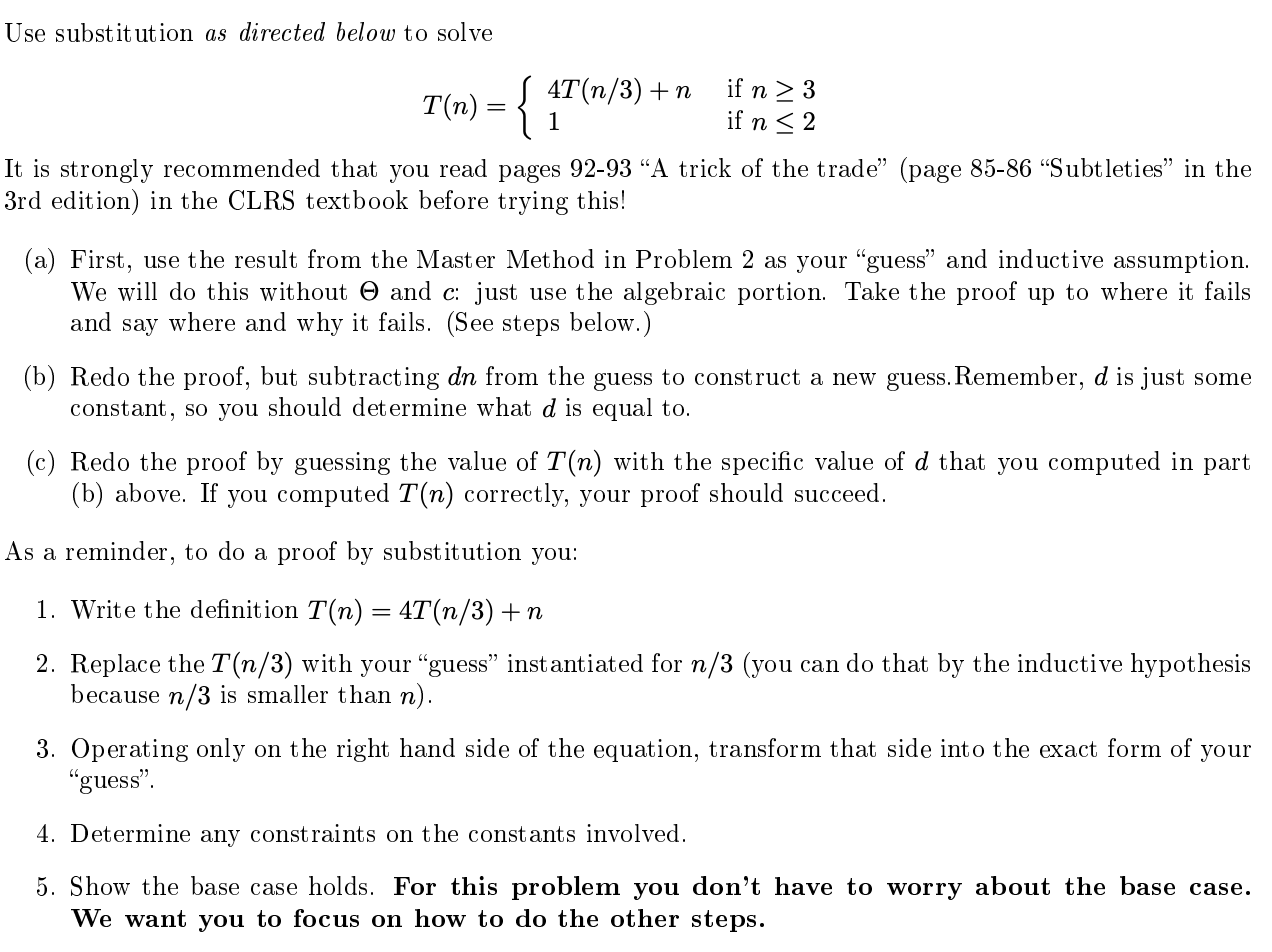 Solved Use substitution as directed below to solve | Chegg.com