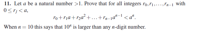 Solved 11. Let a be a natural number >1. Prove that for all | Chegg.com