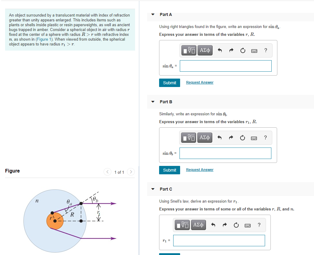 Solved Part A An object surrounded by a translucent material | Chegg.com