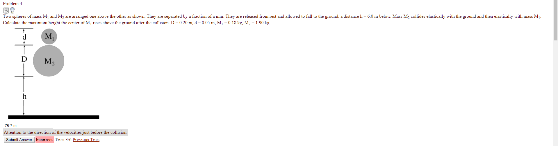 Solved Problem 4 Two spheres of mass My and M2 are arranged | Chegg.com