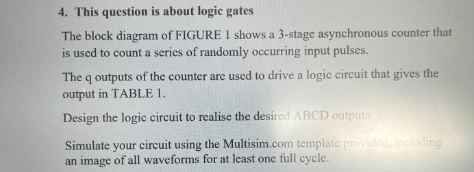Solved 4. This question is about logic gates The block | Chegg.com