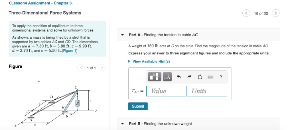 Solved Lesson4 Assignment-Chapter 3 Three-Dimensional Force | Chegg.com