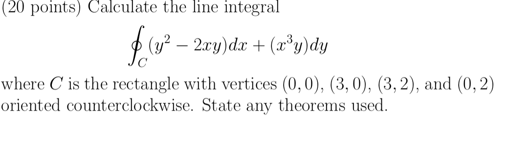 Solved Calculate the line integral Where c is the rectangle | Chegg.com