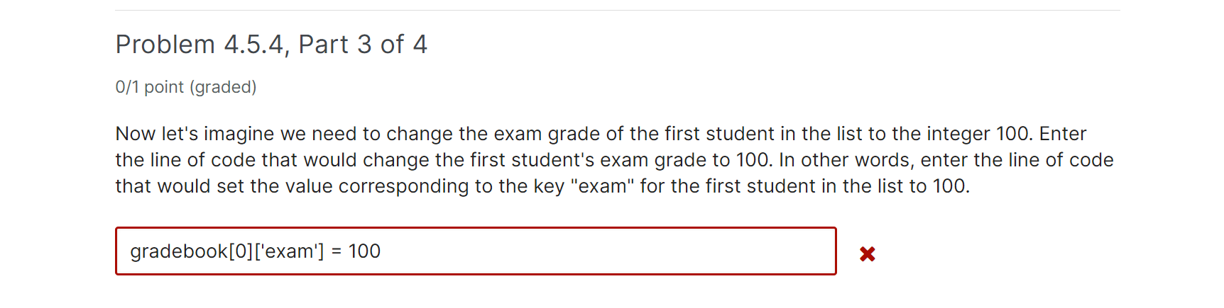 Solved Problem 4.5.4, Part 1 of 4 0.0/1.0 point (graded) In | Chegg.com