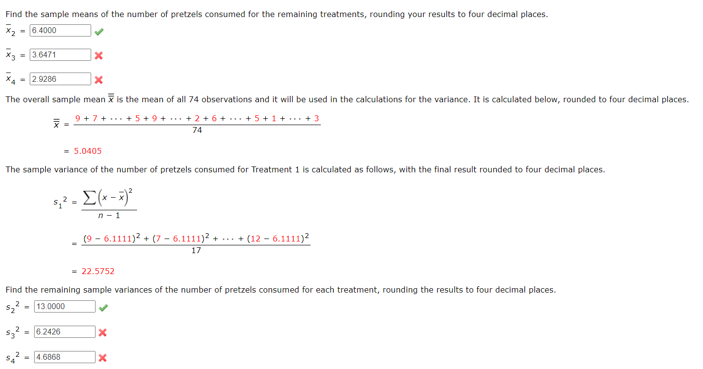 Solved The sample means and variances of the observed data | Chegg.com