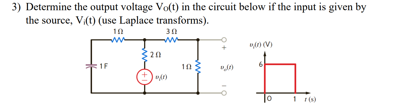 Solved 3) Determine the output voltage VO(t) in the circuit | Chegg.com