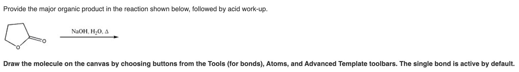 Solved Provide the major organic product in the reaction | Chegg.com