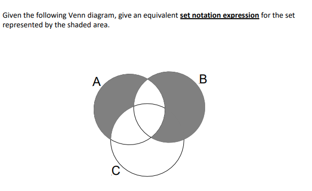 Solved Given the following Venn diagram, give an equivalent | Chegg.com