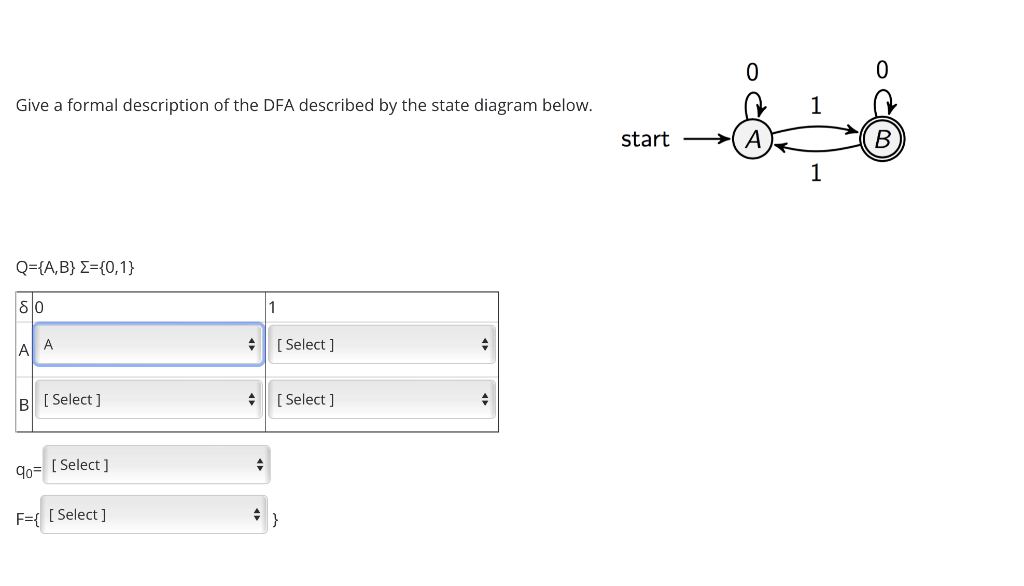 Solved Give a formal description of the DFA described by the | Chegg.com