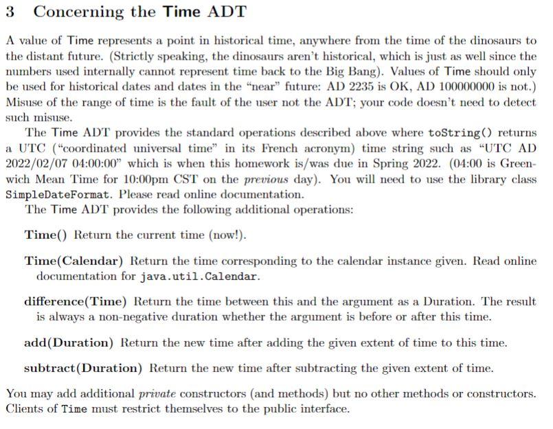 Solved In Java You Will Implement Simple Immutable Adts For 