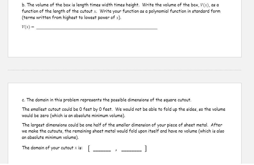 Solved The open topped box problem. A rectangular piece of | Chegg.com