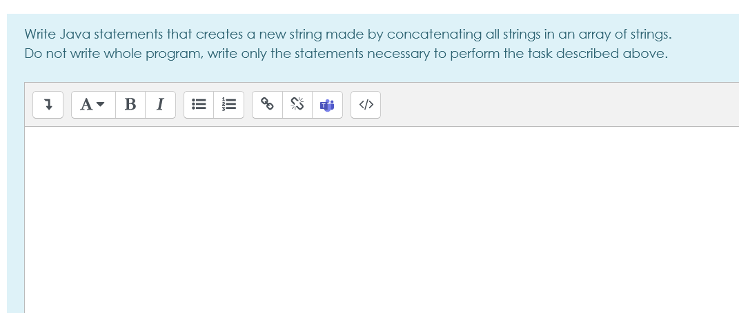 Solved Write Java statements that creates a new string made | Chegg.com