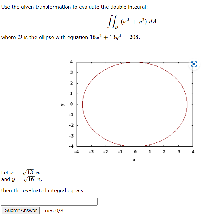 Solved Use the given transformation to evaluate the double | Chegg.com