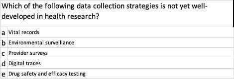 Solved Which of the following data collection strategies is | Chegg.com